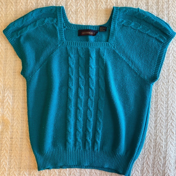 Gotham | Sweaters | Vintage Gotham Turquoise Womens Cable Knit Sweater ...